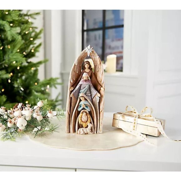 Valerie Parr Hill | Holiday | Christmas 4piece Nested Holy Family Angel ...